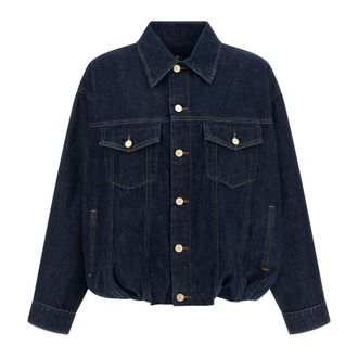 7 For All Mankind Femme, Vestes, Bleu, Taille: 34 FR Gathered Denim Jacket