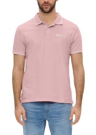 s.Oliver Poloshirt mit Piqu&ecirc;struktur und Logo-Print