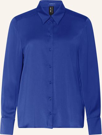 Marc Cain Hemdbluse Aus Satin blau