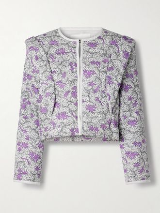 Isabel Marant Drew Wandelbare Jacke Aus Gesteppter, Bedruckter Baumwolle - Ecru