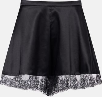 Nina Ricci Short en satin de soie m&eacute;lang&eacute;e
