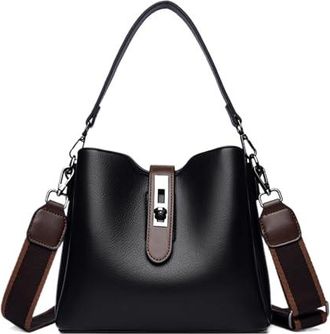 Generic Sac seau pour femme, sac seau en cuir vintage tendance | Sac fourre-tout de grande capacit&eacute; avec bretelles r&eacute;glables, sac &agrave; main tendance pour anniver
