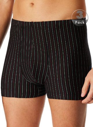 Schiesser Herren Trunks schwarz Baumwolle & Mix Gestreift,unifarben