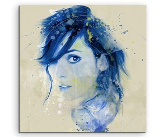Paul Sinus Art Winona Ryder I Aqua 60x60cm - Splash Art Paul Sinus Wandbild auf Leinwand - Malerei, Kunstbild, Aquarell, Fineartprint