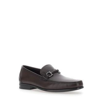 Ferragamo Homme, Chaussures, Brun, Taille: 42 1/2 EU Gancini Ornament Loafer