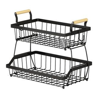 Generic K&uuml;chenregal f&uuml;r Arbeitsplatte | Obstkorbregal f&uuml;r Arbeitsplatten aus Metall, multifunktionales K&uuml;chenzubeh&ouml;r, mehrstufiges Organizerregal f&uuml;r Co