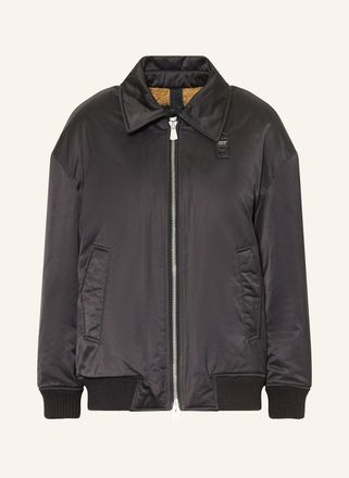 Blauer Satinblouson Savin schwarz