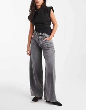 Tommy Jeans Charlie - Jean ample - Gris délavé