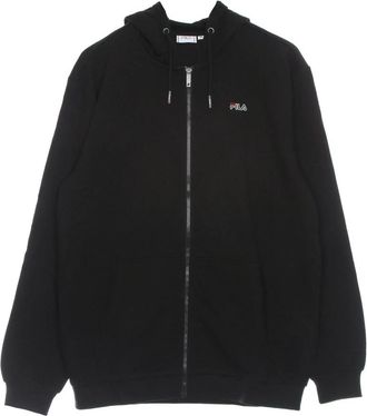 Fila Schwarzer Zip Hooded Sweatshirt f&uuml;r M&auml;nner - - Sweatshirts & Hoodies - Herren - Schwarzk - XS