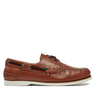 Tommy Hilfiger Halbschuhe Tommy Hilfiger Th Boat Shoe Core Lth FM0FM05569 Braun