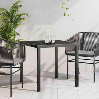 vidaXL Vidaxl - Table de Jardin Noir 80 x 80 x 73 cm Teck massif