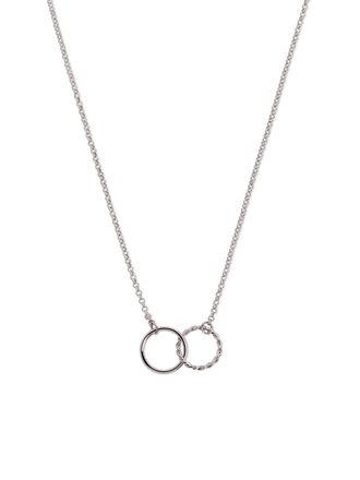 Singularu Circles Twist Halskette - Rhodinierter Messing-Reifen-Anh&auml;nger - Leichte One Size 40 cm Kette mit 5 cm Verl&auml;ngerung - Damenschmuck - Made in Europe