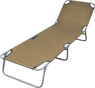 vidaXL vidaXL Sonnenliege Klappbar mit R&uuml;ckenlehne Verstellbar Taupe