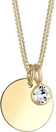 Elli Halskette Damen Geburtsstein April mit Kristalle in 925 Sterling Silber vergoldet