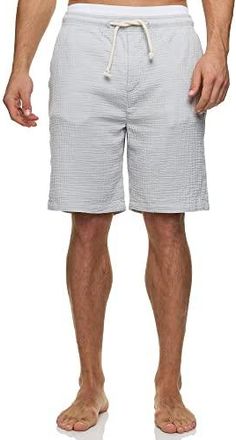 Indicode Hommes INGramma Sommer-Shorts | Pantalon Court dété en Coton Fog Grey S
