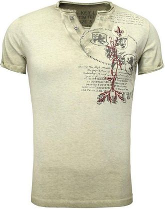 Key Largo T-Shirt T-Shirt Weapon Wappen Print Motiv vintage Look MT00733 V-Auschnitt bedruckt kurzarm slim fit