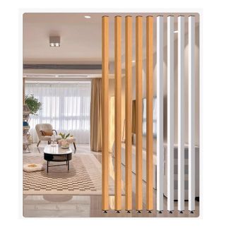 Generic Raumteiler vom Boden bis zur Decke, Wandtrennwand mit Lamellen, 6 Wurzeln, 215 cm, bohrfreie Installation, keine Sch&auml;den an der Wand, ideal f&uuml;r Raumtr
