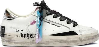 Crime London Femme, Chaussures, Blanc, Taille: 37 EU Baskets blanches en cuir avec d&eacute;tail logo