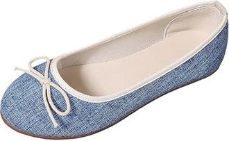 Generic Ballerines plates d&eacute;contract&eacute;es &agrave; bout rond pour femme - L&eacute;g&egrave;res, respirantes et confortables - Chaussures classiques &agrave; enfiler - Chaussures de travai