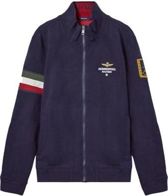 Aeronautica Sweat en coton avec insert tricolore bleu marine, bleu, XL