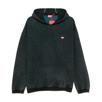Diesel Homme, Sweatshirts et sweats &agrave; capuche, Vert, Taille: XL Distressed Logo Patch Sweat &agrave; capuche