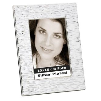 Silberkanne Portraitrahmen Wellen Dekor 10x15 cm Foto Premium Silber Plated edel versilbert in Top Verarbeitumg