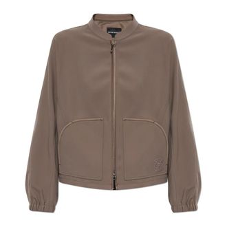 Emporio Armani Jacke mit gesticktem Logo - - Jackets - Damen - Braun - S