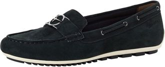 Tamaris Damen Moccassin flach Leder, blau, 38 EU