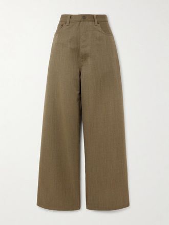 Fortela Pantalon En Serge De Laine Jaron - Vert