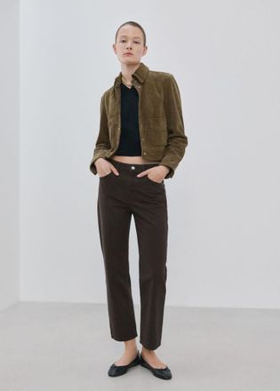 Mango Jean droit taille normale chocolat - Femme - 34 - MANGO