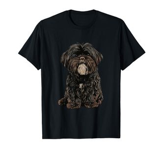Whyitsme Design Schwarzer Shih Tzu Hund Illustration T-Shirt
