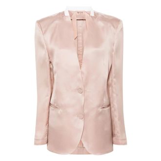 N&deg;21 Einknopf-Blazer aus Seide - - Jackets - Damen - Rosa - XS