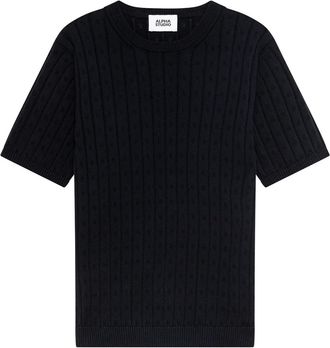 Alpha Studio Homme, Tops, Bleu, Taille: L Girocollo Fantasy Cotton