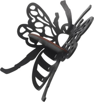 Valiclud Holz Wandregal Eckregal mit Bienenmuster Dekoratives Wandboard mit Kerzenhalter Funktion Vielseitiges Aufbewahrungsregal für Wohnzimmer Küche Schlafzi