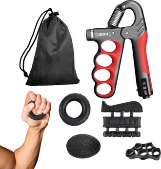 Generico Handgriffst&auml;rker, Unterarmtrainer, multifunktionaler Fingertrainer mit Trage, tragbar, 5-facher Fingerschneider f&uuml;r Unterarm&uuml;bungen f&uuml;r M&auml;nner, Frauen