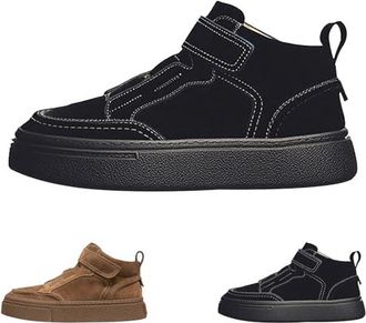 Generic Baskets montantes tendance pour homme - Chaussures de sport d&eacute;contract&eacute;es en cuir - Semelle int&eacute;rieure rembourr&eacute;e douce - Antid&eacute;rapantes - Avec soutie