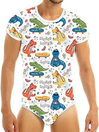 Jotex Una ABDL Body pour bébé Motif dinosaure - Bleu - M