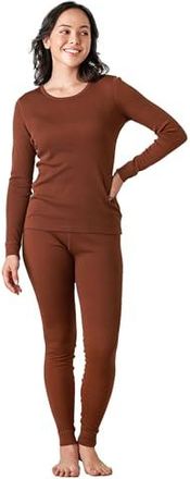Lapasa Ensemble de sous-Vêtements Thermiques Femme en Laine Mérinos 100% Naturelle Sport Chaud Léger Pantalon Bas et Haut Maillot de Corps Automne/Hiver L58 