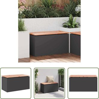 vidaXL Holz Gartenbank - Gartenbank Schwarz 80 x 40 x 43 cm