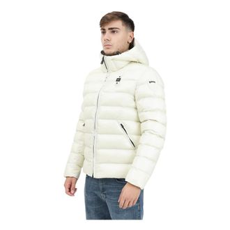 Blauer Doudoune Blanche &agrave; Motif Carreaux - Homme - Vestes - Beige - Taille: L