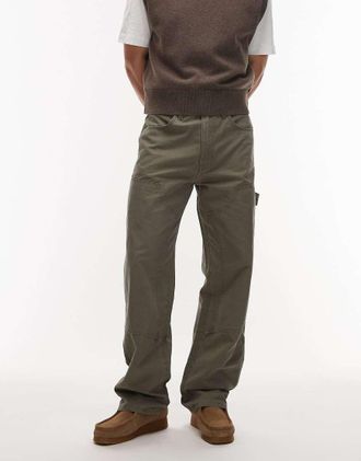 Wrangler Pantalon style charpentier &agrave; genoux renforc&eacute;s - Vert