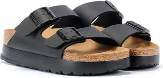 Birkenstock Arizona Flex Platform Damen Schwarz Schmal Sandalen