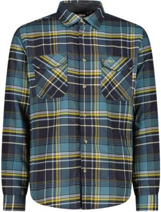 F.lli Campagnolo Chemise &agrave; manches longues pour homme en polyester recycl&eacute;, 32T1757, Anthracite/Gold Green, 48