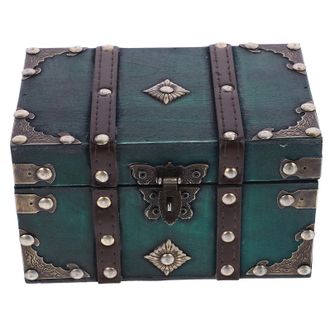 Hemobllo Vintage Schmuckk&auml;stchen mit Deckel Kleine Holzkiste zur Schmuckaufbewahrung Retro Aufbewahrungsbox f&uuml;r Schreibtisch und Dekoration