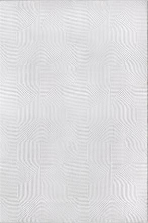 Novel Webteppich Stilo, Weiß, Textil, Struktur, rechteckig, 140x200 cm, Oeko-Tex Standard 100, für Fußbodenheizung geeignet, waschbar