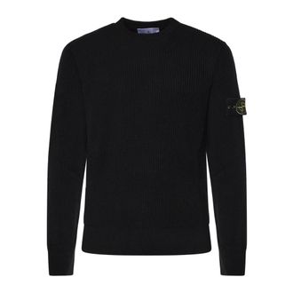 Stone Island Rundhals-Pullover - - Knitwear - Herren - Schwarzk - L