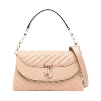 Jimmy Choo London Femme, Sacs, Beige, Taille: ONE Size AVN Curve Top Handle Q