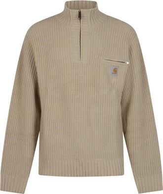 Carhartt Work in Progress Homme, Pulls, Beige, Taille: S Detroit Half Zip Sweater
