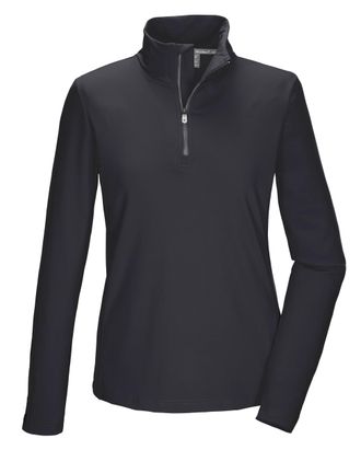 Killtec Damen Funktionsshirt/Fleeceshirt mit Stehkragen und Rei&szlig;verschluss KSW 70 WMN FLX SHRT, schwarz blau, 50, 43464-000