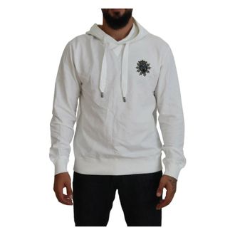 Dolce & Gabbana Logo Kapuzenpullover aus wei&szlig;er Baumwolle - - Sweatshirts & Hoodies - Herren - Wei&szlig; - M